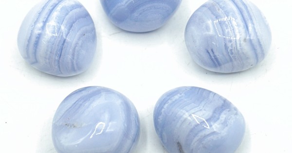 Agat albastru dantela piatra rulata - Universul Cristalelor