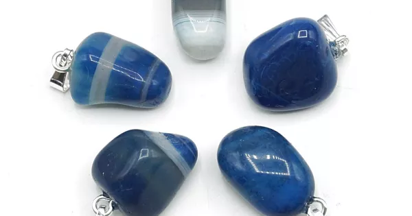 Pandantiv agat albastru - Universul Cristalelor