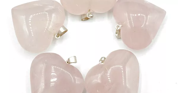 Pandantiv cuart roz inima - Universul Cristalelor