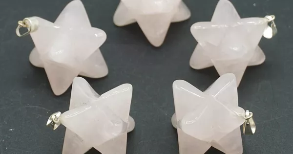 Pandantiv cuart roz merkaba - Universul Cristalelor