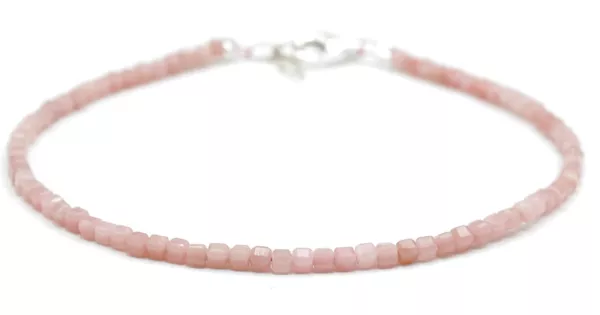 Bratara opal roz cub fatetat - 2,5mm - Universul Cristalelor