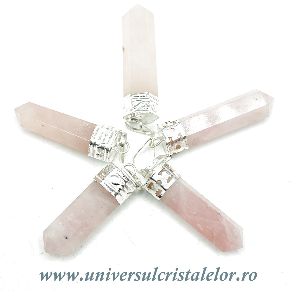 Pandantiv cuart roz varf - Universul Cristalelor